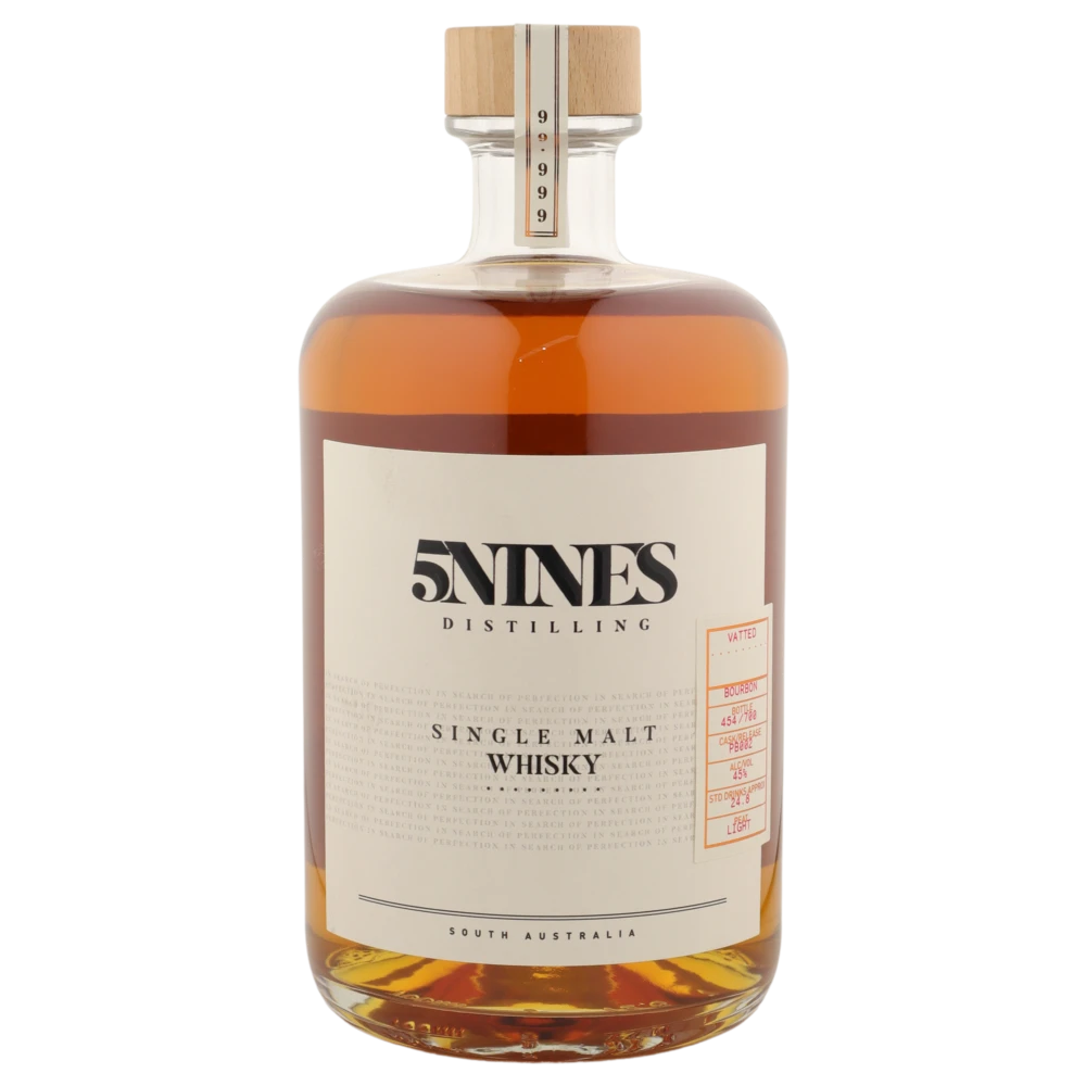 5Nines Distilling Single Malt Whisky Vatted Lightly Peated Bourbon Cask ...